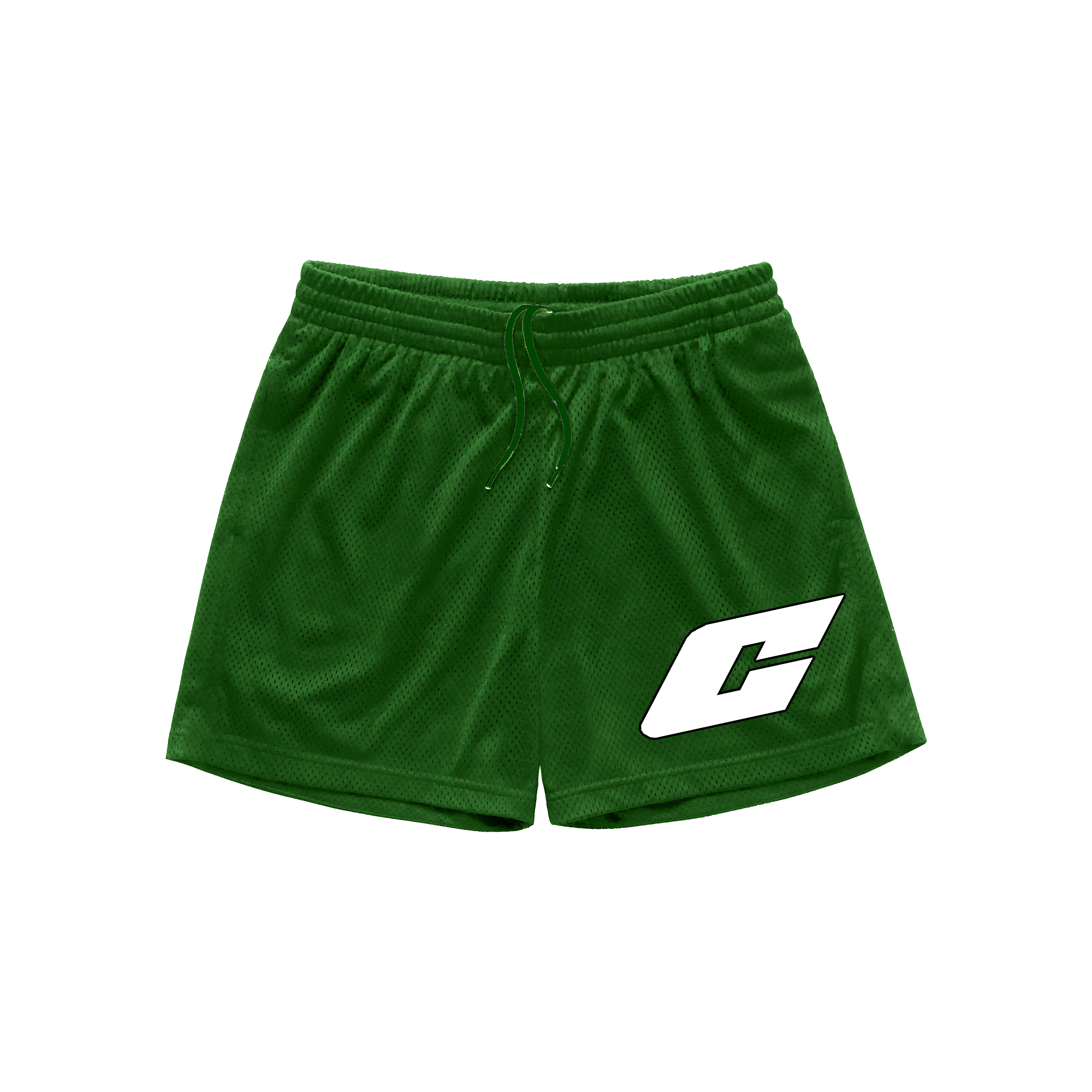 “C Logo” Mesh Shorts in Green Colorway